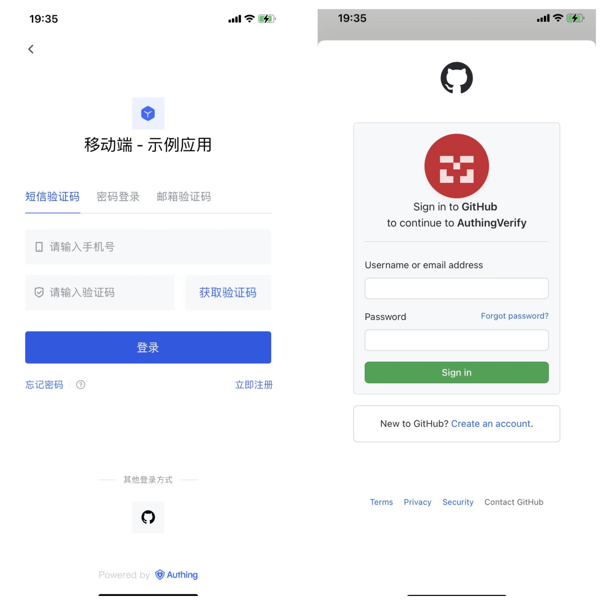 Github Mobile | GenAuth Docs
